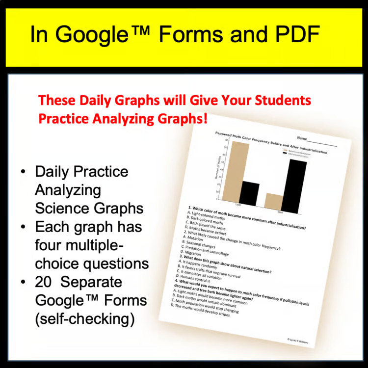 Life Science Bell Ringers Five Minute Graphs and Data