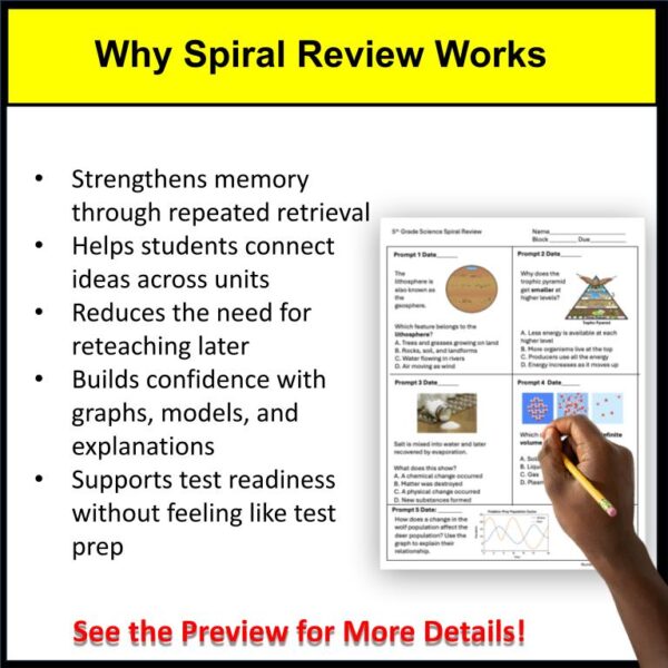 5th Grade Review for California Science CAST Test Prep