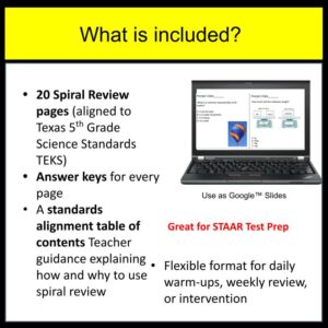 5th Grade TEKS Science Spiral Review STAAR Test Prep