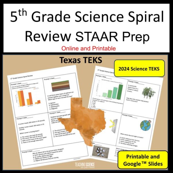 5th Grade TEKS Science Spiral Review STAAR Test Prep