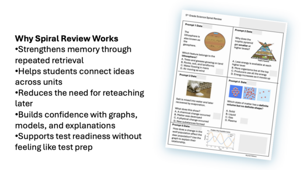 5th Grade TEKS Science Spiral Review STAAR Test Prep