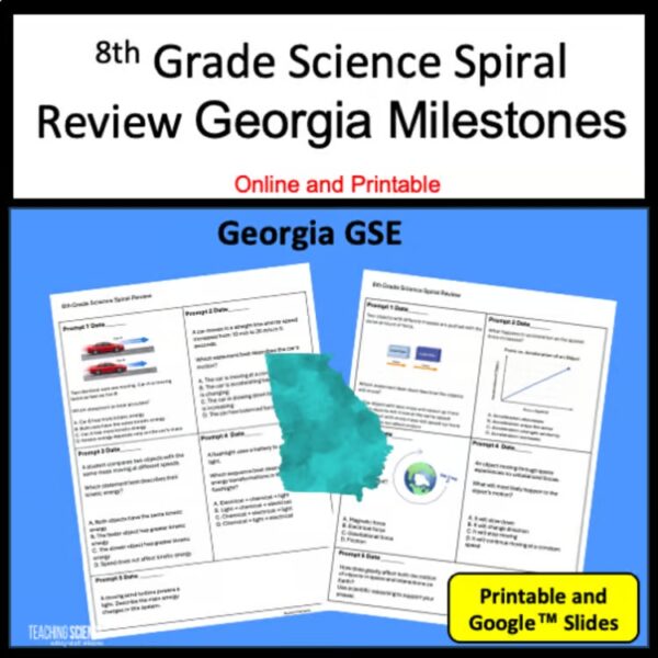 Georgia 8th Grade Science Spiral Review -GSE Test Prep