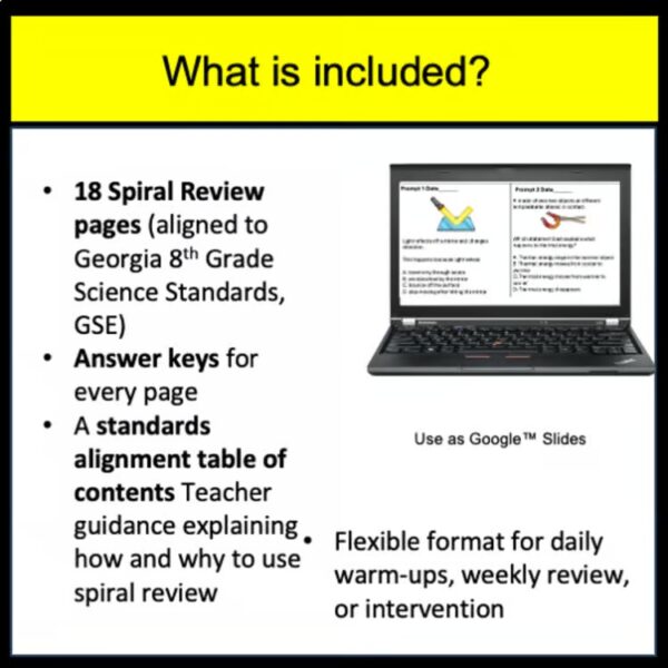 Georgia 8th Grade Science Spiral Review -GSE Test Prep