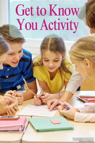Get to Know You Activity - First Day of School Activity