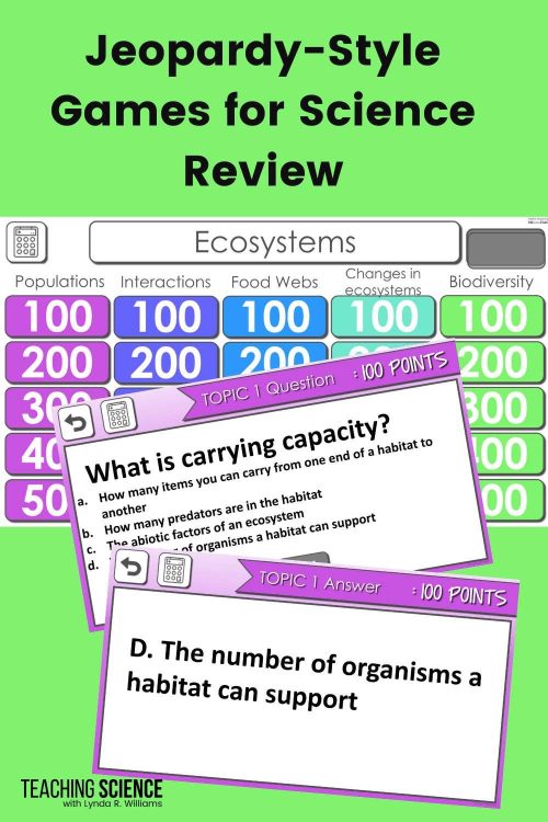 Game Show Style Science Review Games - Test Prep